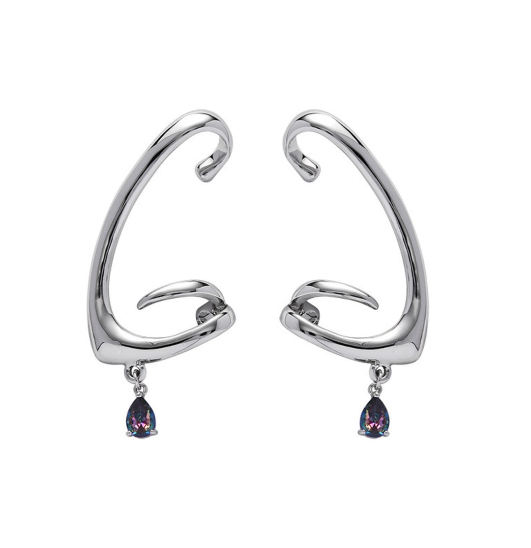 Futuristic Silver Ear Wrap Liquid Metal Ear Cuff No Piercing - Etsy