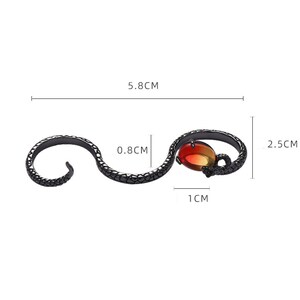 Unique Snake Three-finger Ring Green or Red Crystal Snake Adjustable ...