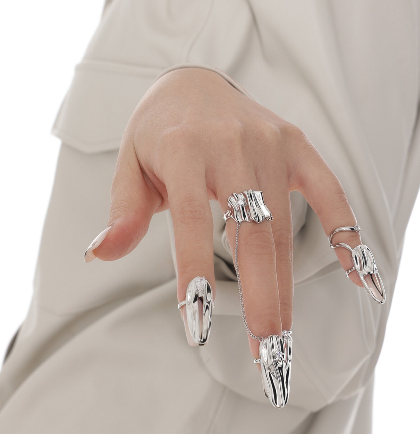 Minimal Silver Adjustable Fingernail Rings High Quality - Etsy