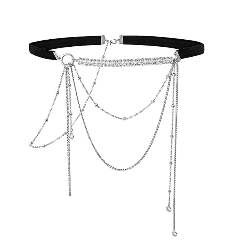 Shiny Elastic Thigh Leg Chain Silver Layered Body Chain - Etsy