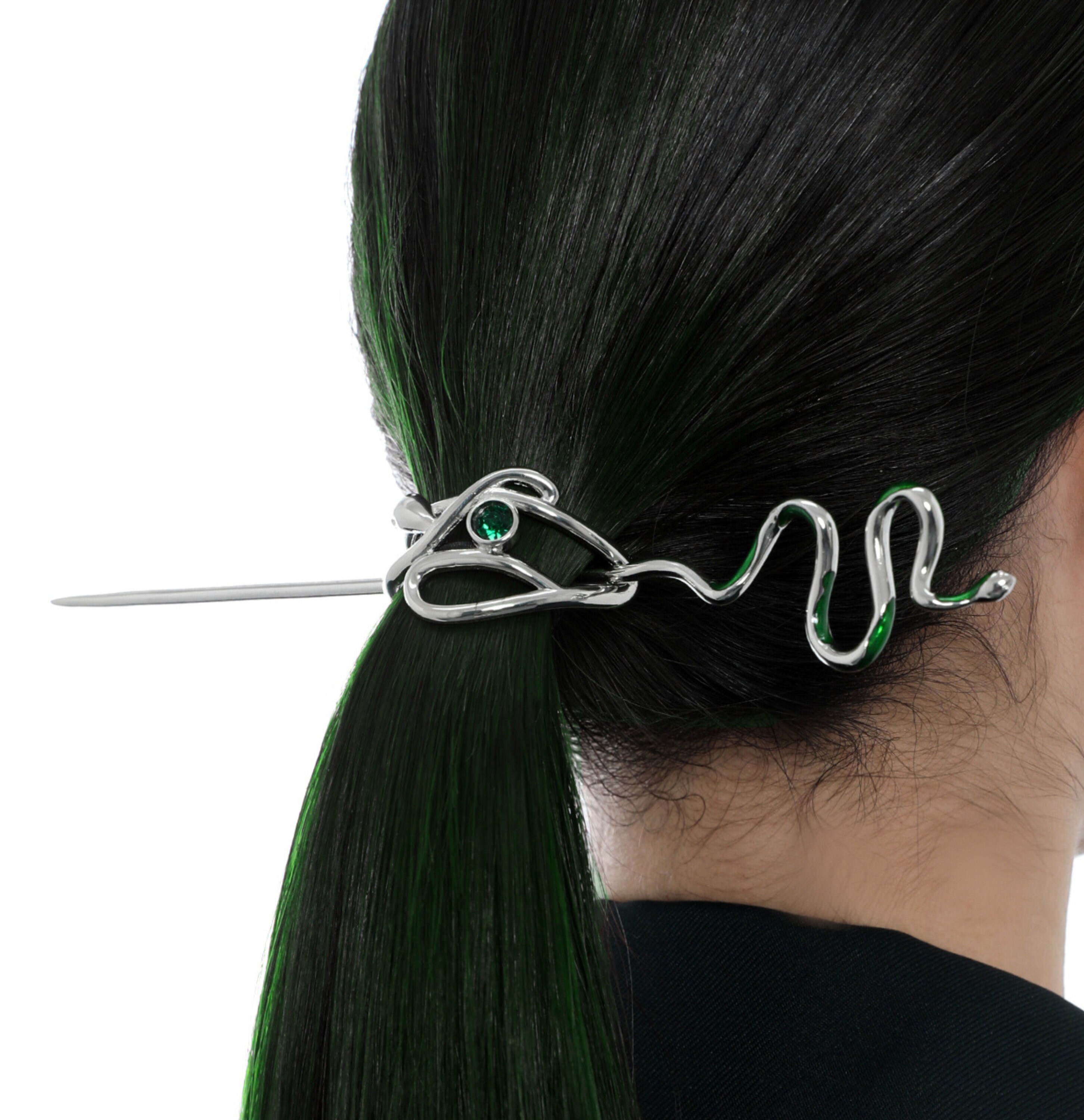 Green Snake Hair Clip Stick Unique Snake Metal Hair Clip - Etsy