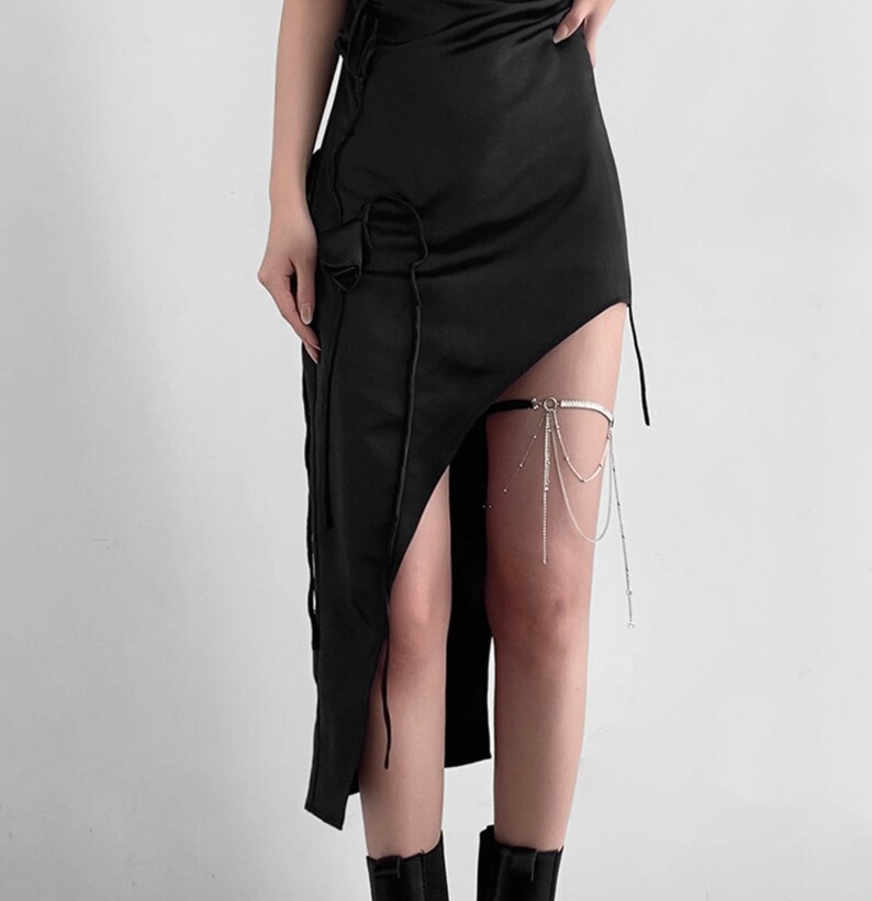 Shiny Elastic Thigh Leg Chain Silver Layered Body Chain - Etsy