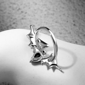 Silver Black Bat Ring Bat Ring Black Bat Ring Bat - Etsy