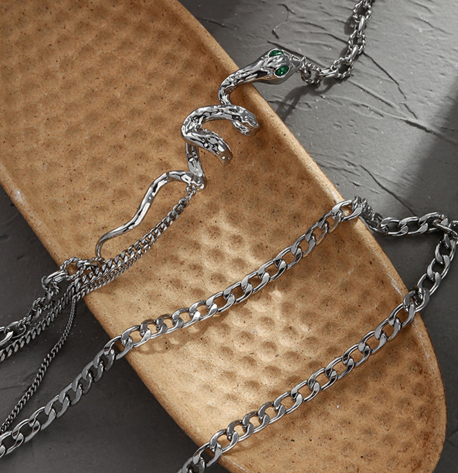 Snake Layered Chain Belt Silver Serpent Chain Belt Snake - Etsy