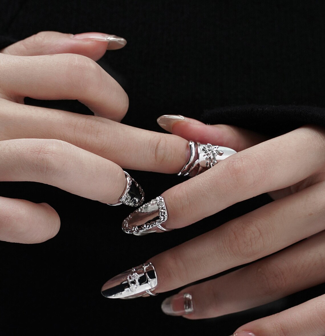 Minimal Silver Adjustable Fingernail Rings High Quality - Etsy