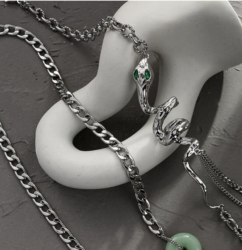 Snake Layered Chain Belt Silver Serpent Chain Belt Snake - Etsy