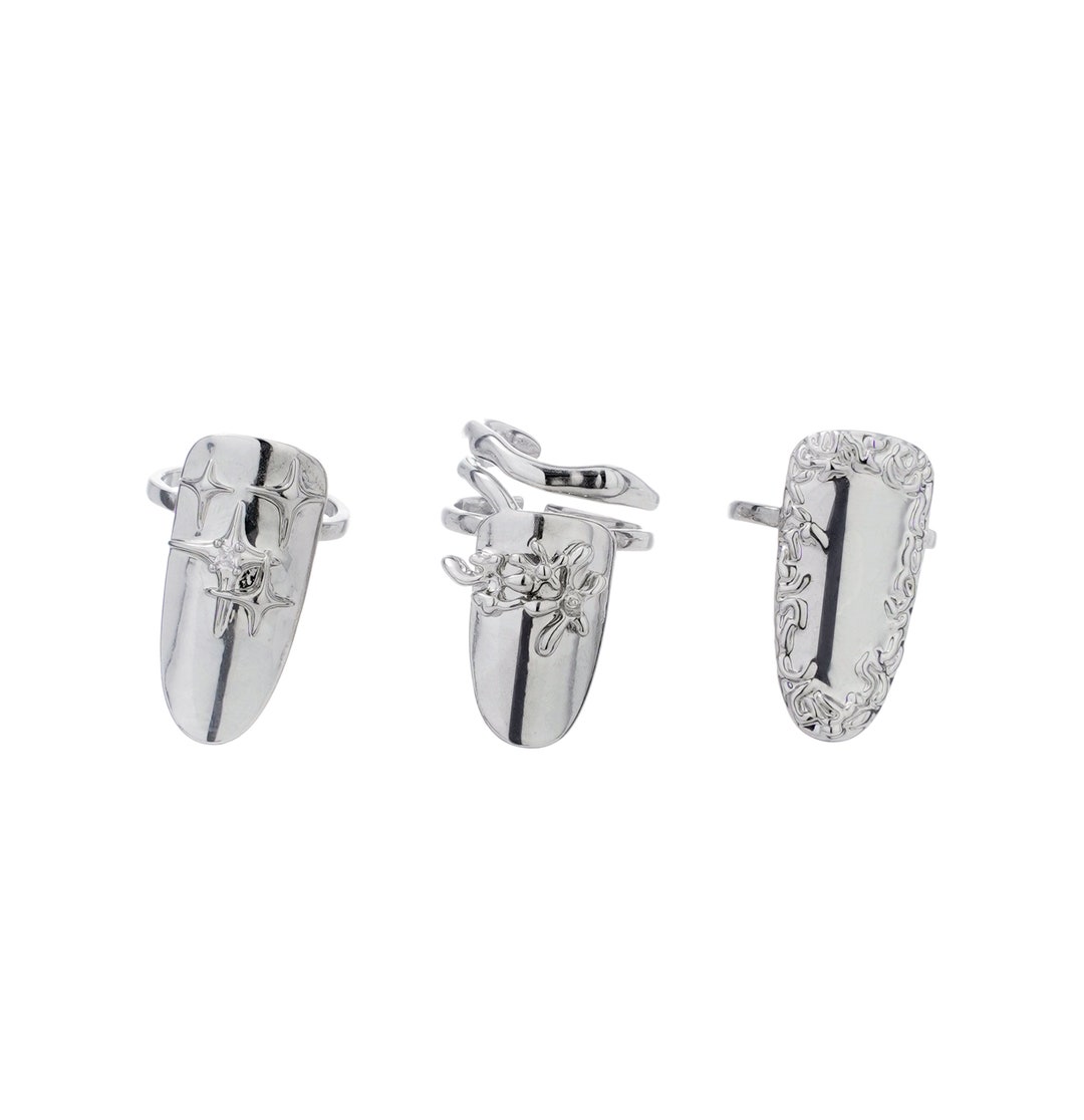 Minimal Silver Adjustable Fingernail Rings High Quality Fingertip Ring ...