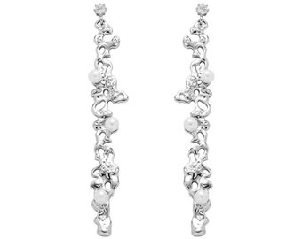 Long Liquid Silver Earrings - Etsy