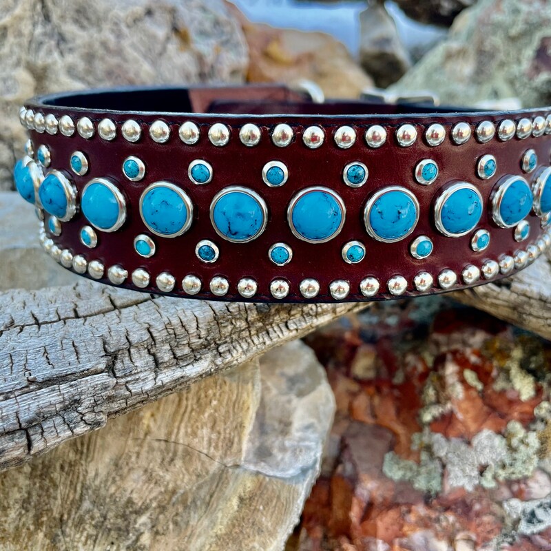 Turquoise Dog Collar - Etsy