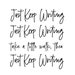 Just Keep Writing Unframed Printable: Motivational Wall Decor for ...