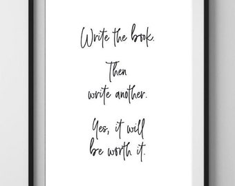 Just Keep Writing Unframed Printable: Motivational Wall Decor for ...