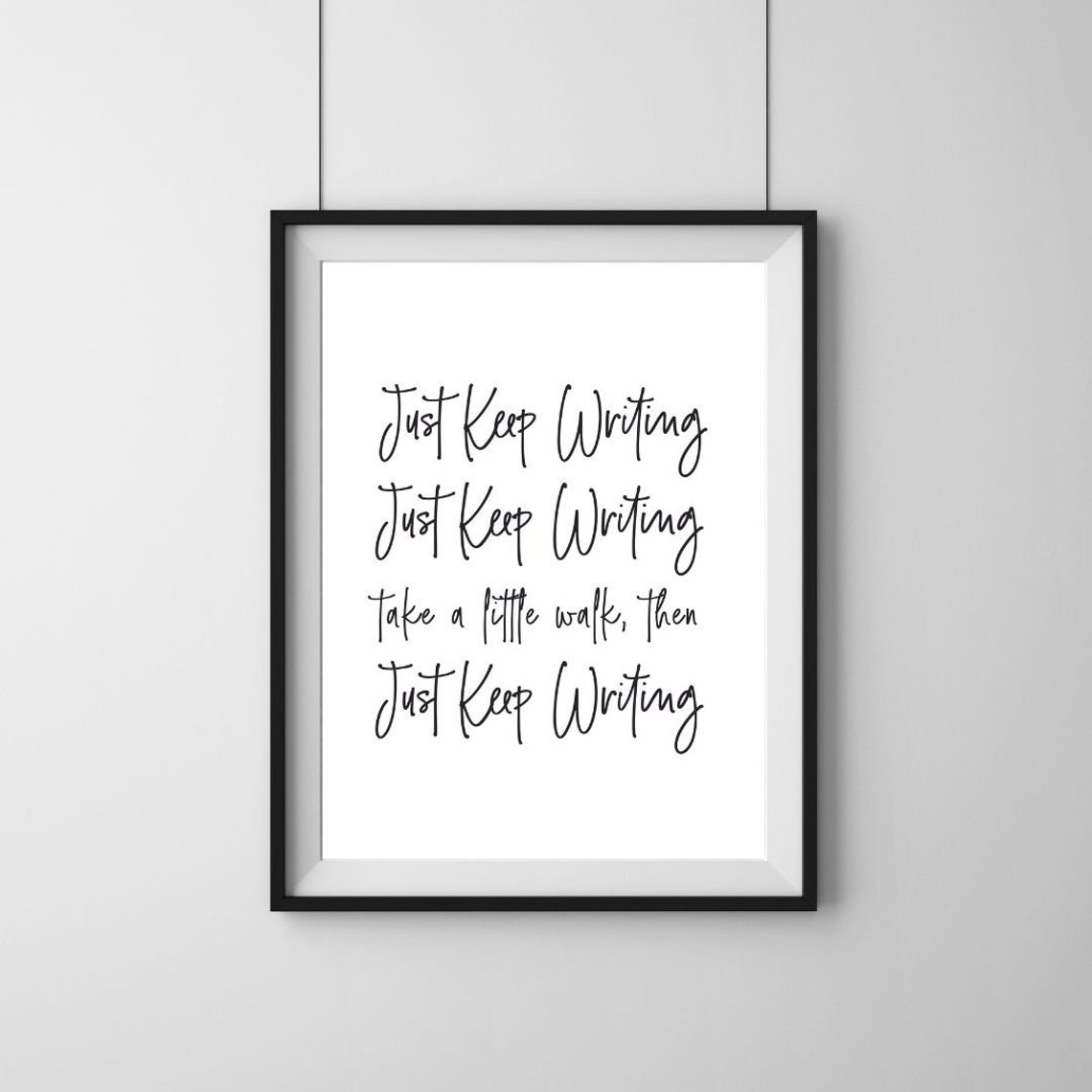 Just Keep Writing Unframed Printable: Motivational Wall Decor for ...