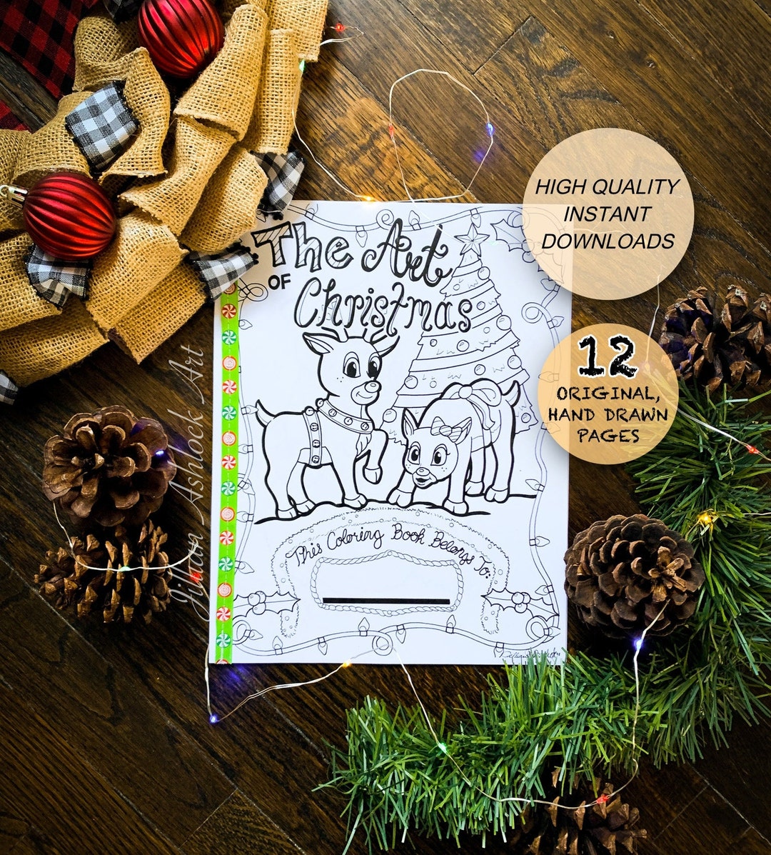 The Art of Christmas Coloring Book Vol. 1 Holiday Coloring - Etsy