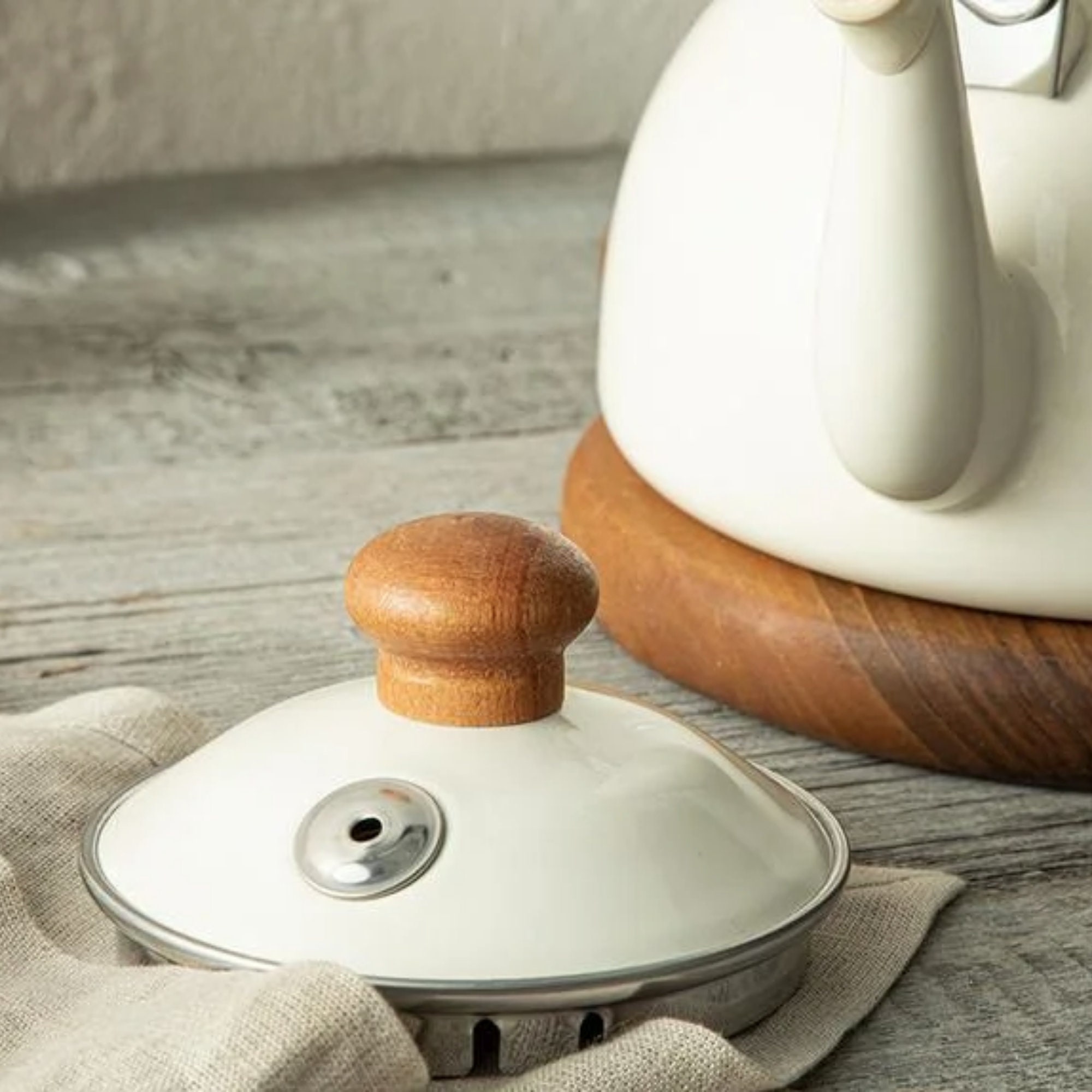 Vintage Enamel Tea Kettle Beige Loose Leaf Tea Pot Stove - Etsy