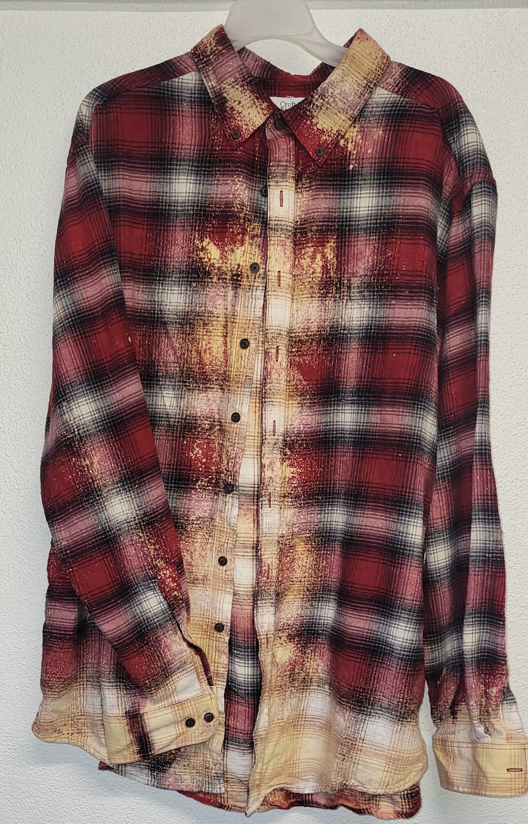 Distressed Flannel Shirt, Bleached Flannel, Womens Flannel, Christmas ...