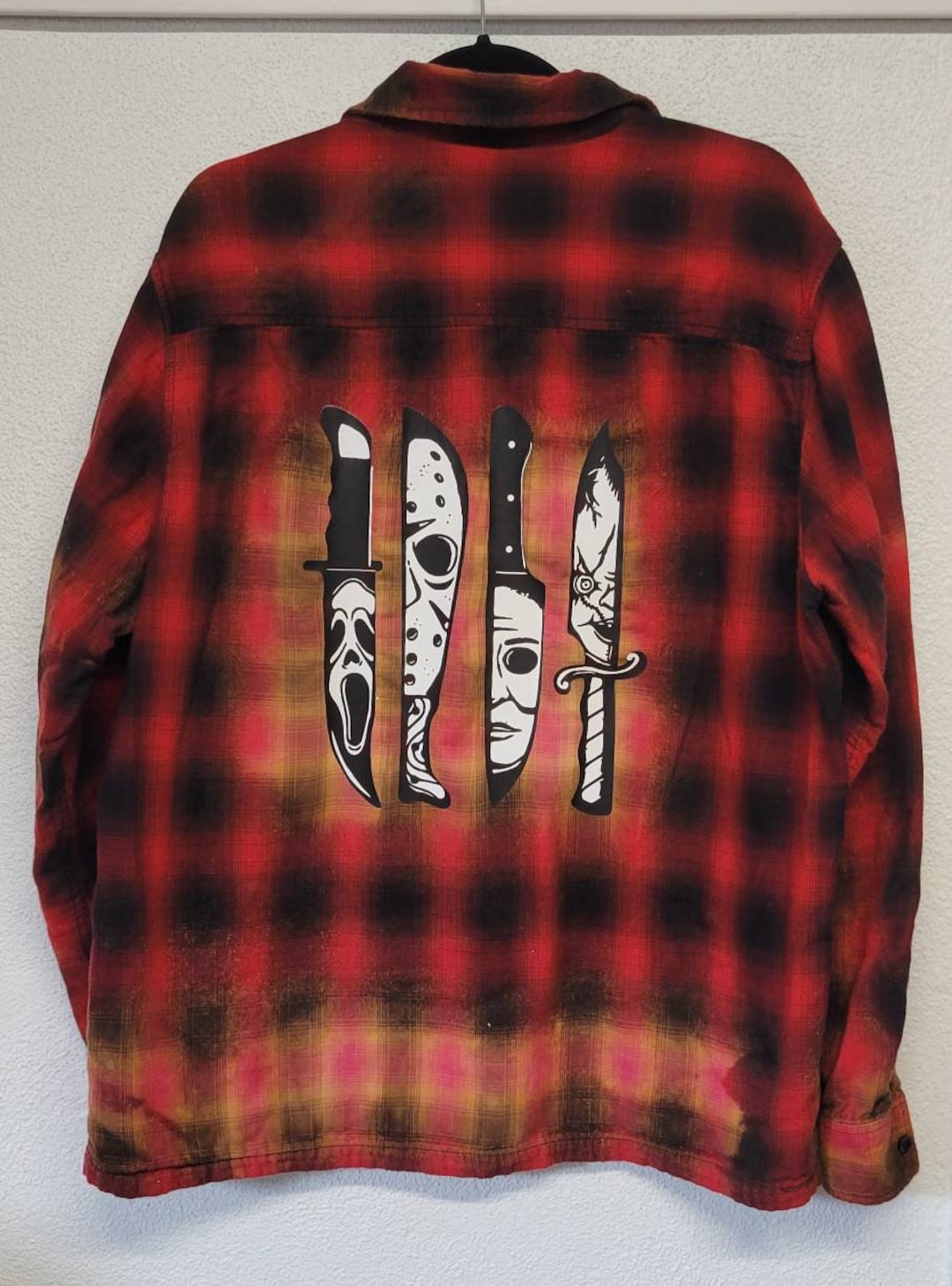 Distressed Flannel Shirt, Bleached Flannel, Womens Flannel, Halloween ...