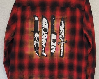 Distressed Flannel Shirt, Bleached Flannel, Womens Flannel, Christmas ...