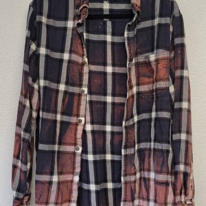 Distressed Flannel Shirt, Bleached Flannel, Womens Flannel, Halloween ...