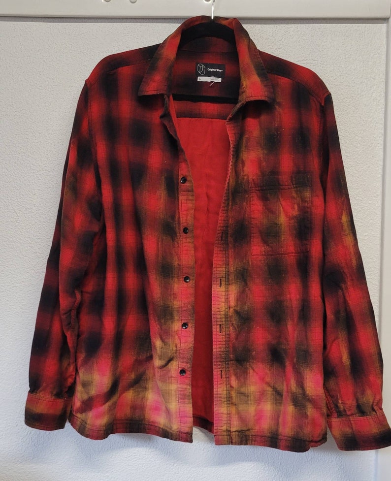 Distressed Flannel Shirt, Bleached Flannel, Womens Flannel, Halloween ...