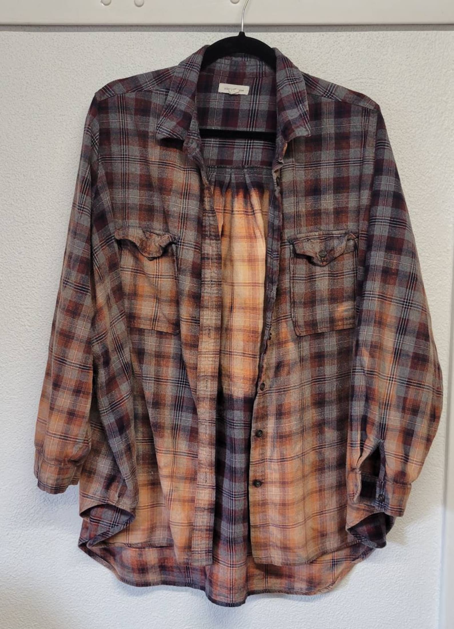 Distressed Flannel Shirt, Bleached Flannel, Womens Flannel, Halloween ...