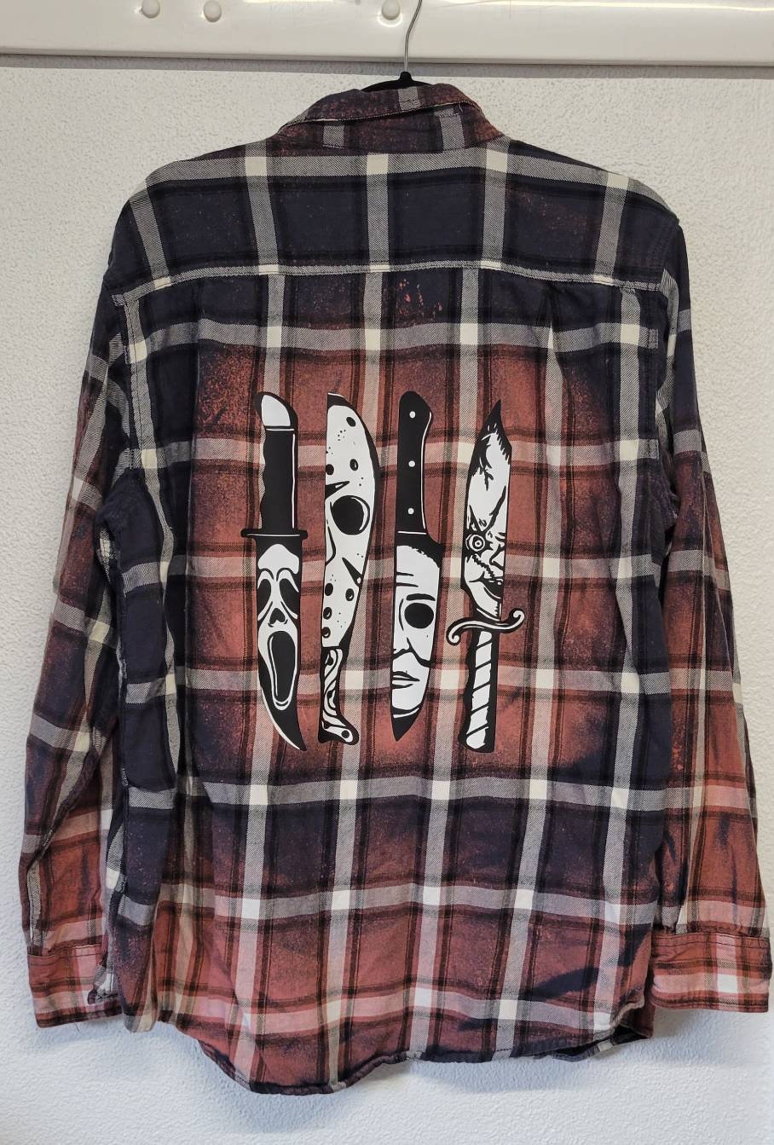 Distressed Flannel Shirt, Bleached Flannel, Womens Flannel, Halloween ...