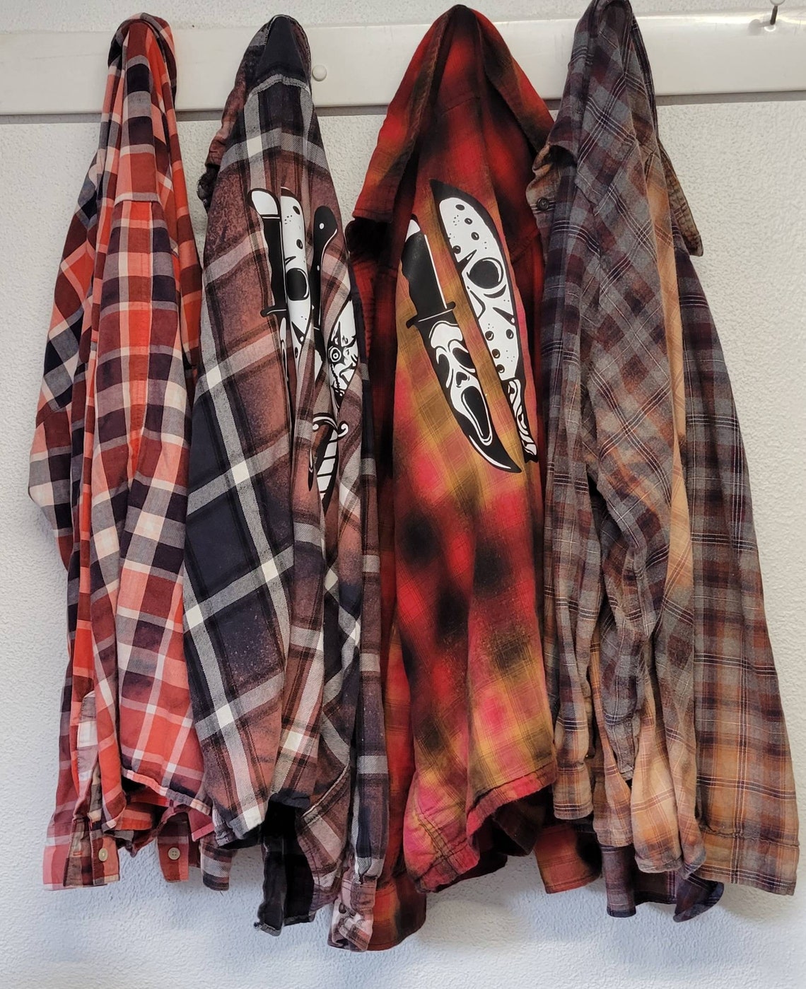 Distressed Flannel Shirt, Bleached Flannel, Womens Flannel, Halloween ...