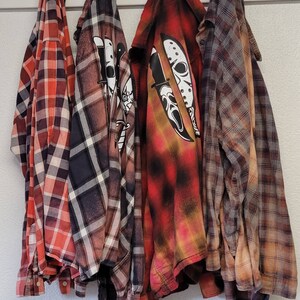 Distressed Flannel Shirt, Bleached Flannel, Womens Flannel, Halloween ...