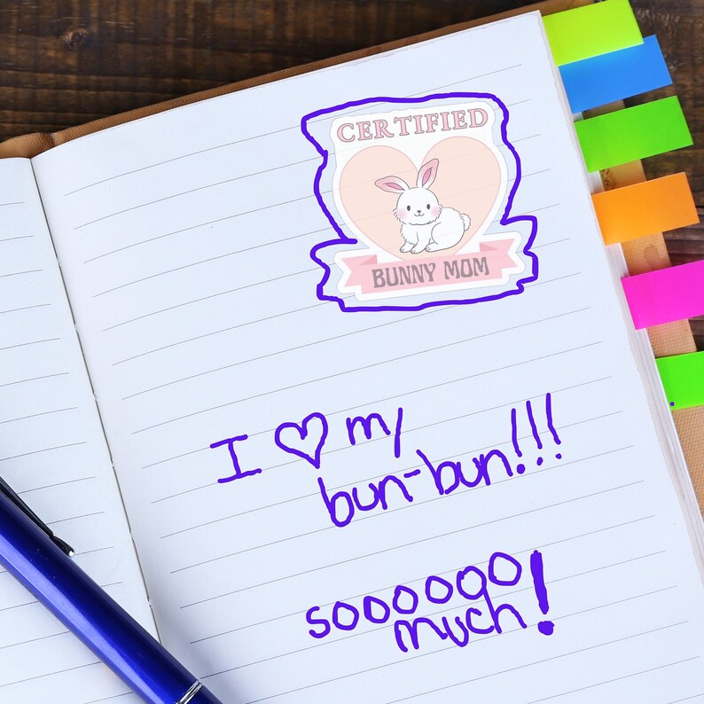 Certified Bunny Mom Sticker, White Rabbit, Waterproof Vinyl Decal - Etsy