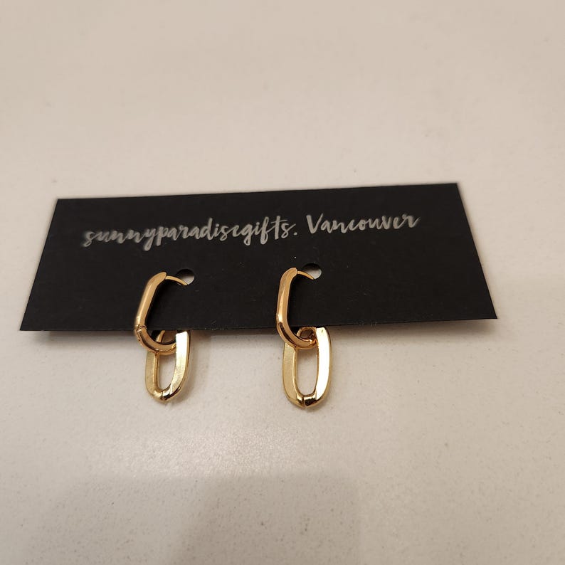 Gold Link Chain Earring Chunky Dangle Paper Clip Earring - Etsy