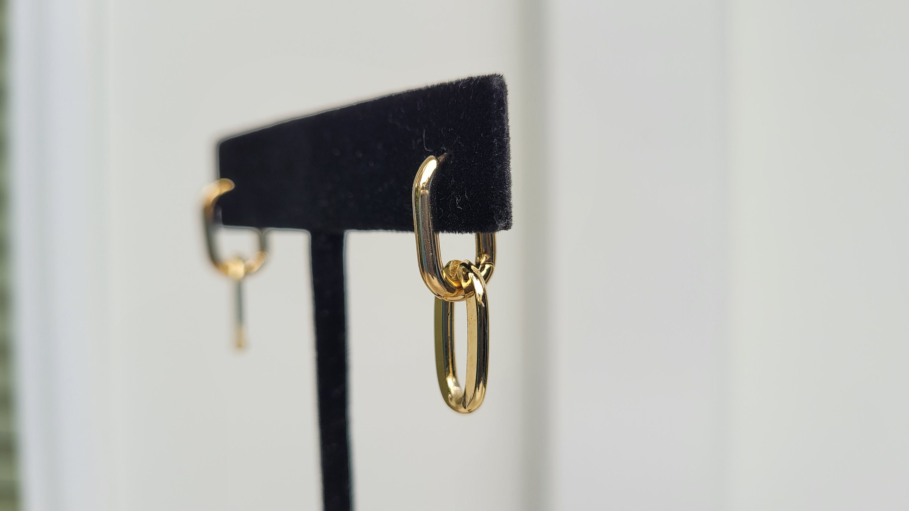 Gold Link Chain Earring Chunky Dangle Paper Clip Earring - Etsy