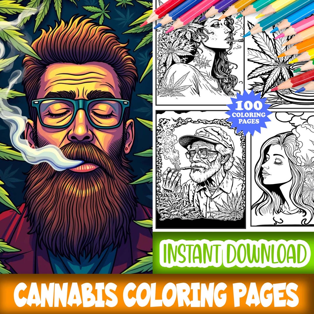 Cannabis Coloring Pages, Coloring Book, Adult Coloring, Cannabis ...