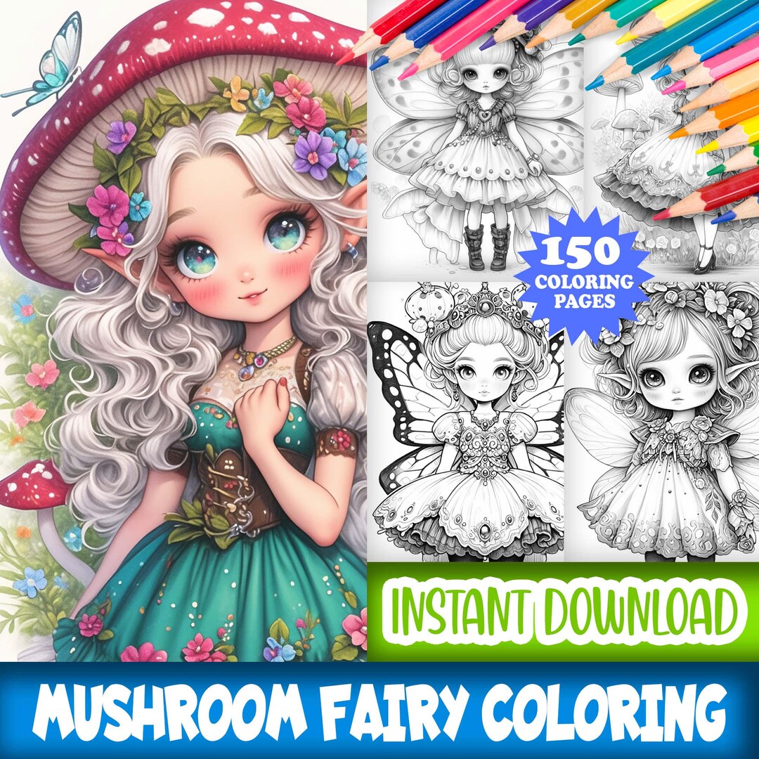 Mushroom Fairy Coloring Pages, Mushroom, Mushroom Fairy, Fairy Coloring ...