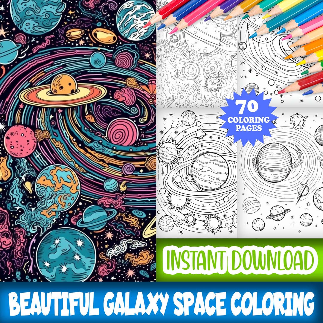 Beautiful Galaxy Space Coloring Pages, Coloring Pages, Coloring Book ...