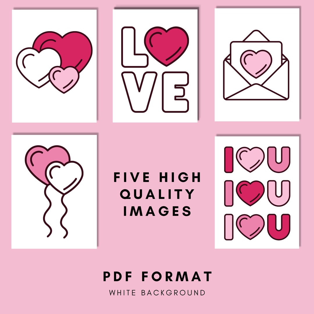 Valentines Day Art, Printable Heart Art, Valentines Day Decor, Love ...