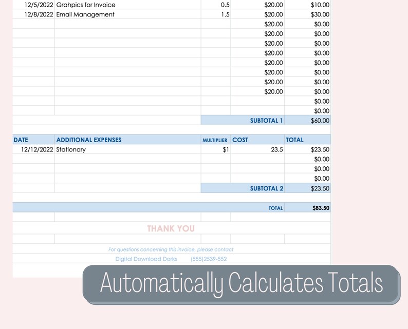 Simple Invoice Template - Google Sheets Invoice - Small Business ...