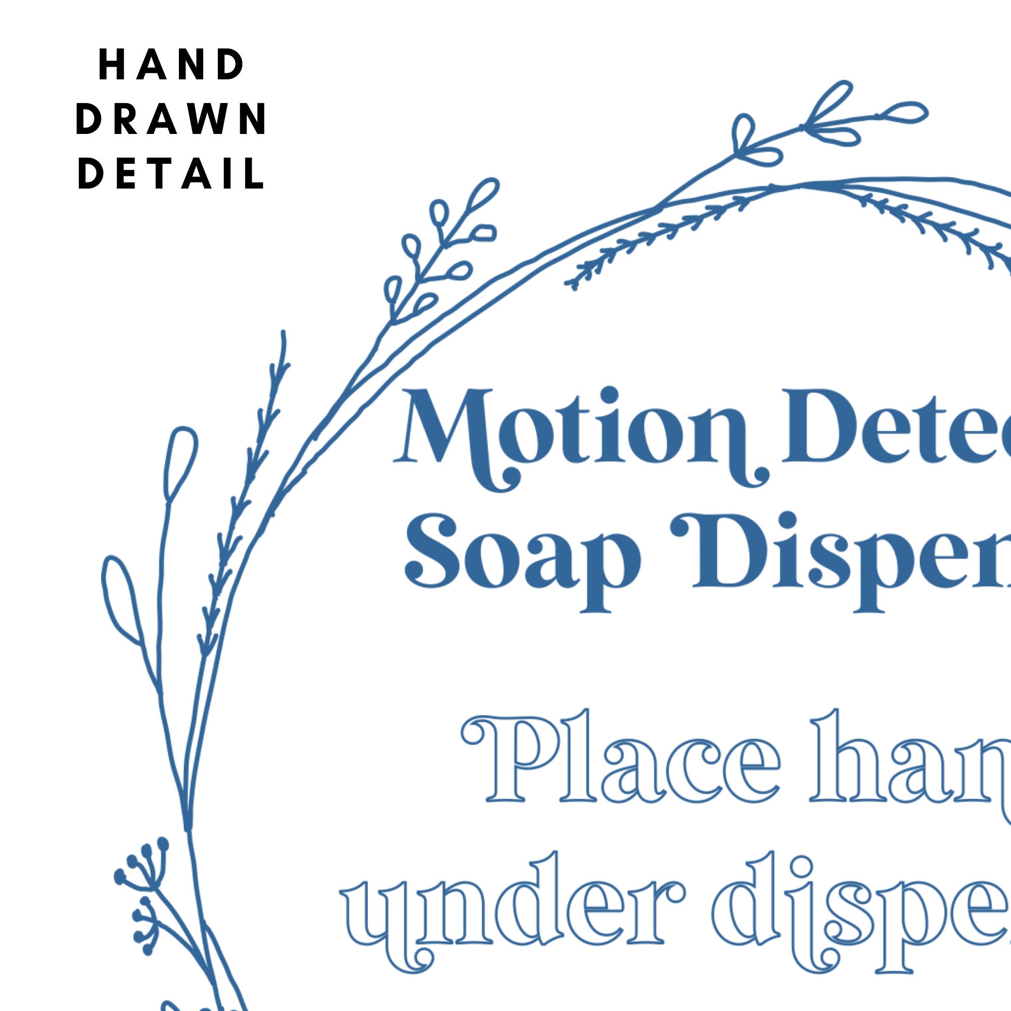 Automatic Soap Dispenser Sign, Place Hand Under Dispenser, Bathroom ...
