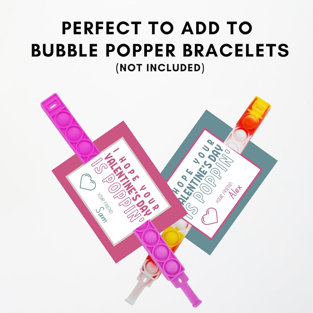 Bubble Popper Valentine Card, Poppin' Valentine Card, Printable Popper ...