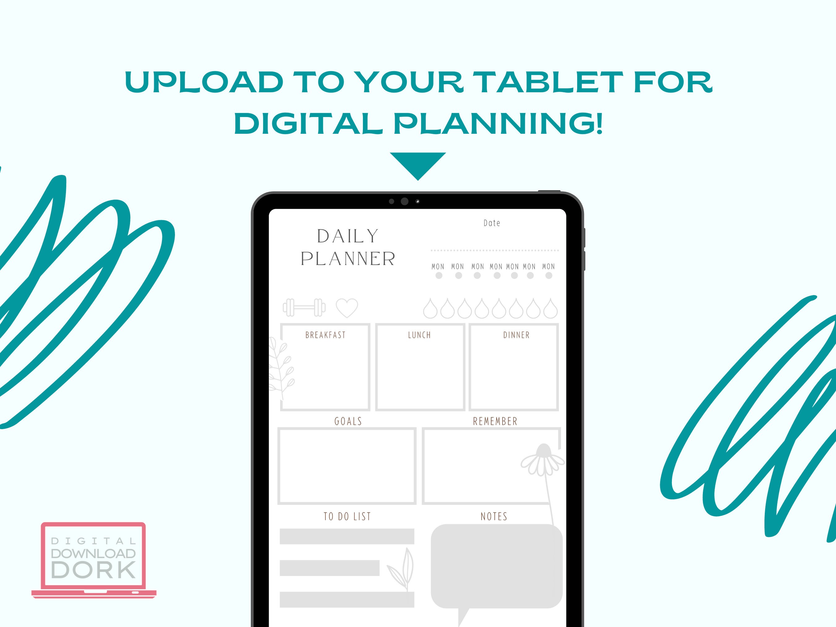 Printable Daily Planner Digital Download Planner iPad Pro Planner Daily ...