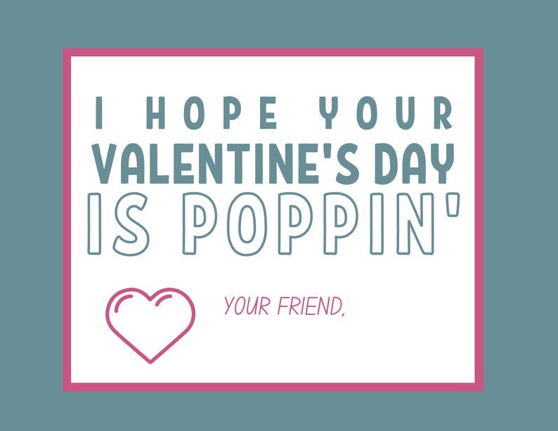 Bubble Popper Valentine Card, Poppin' Valentine Card, Printable Popper ...