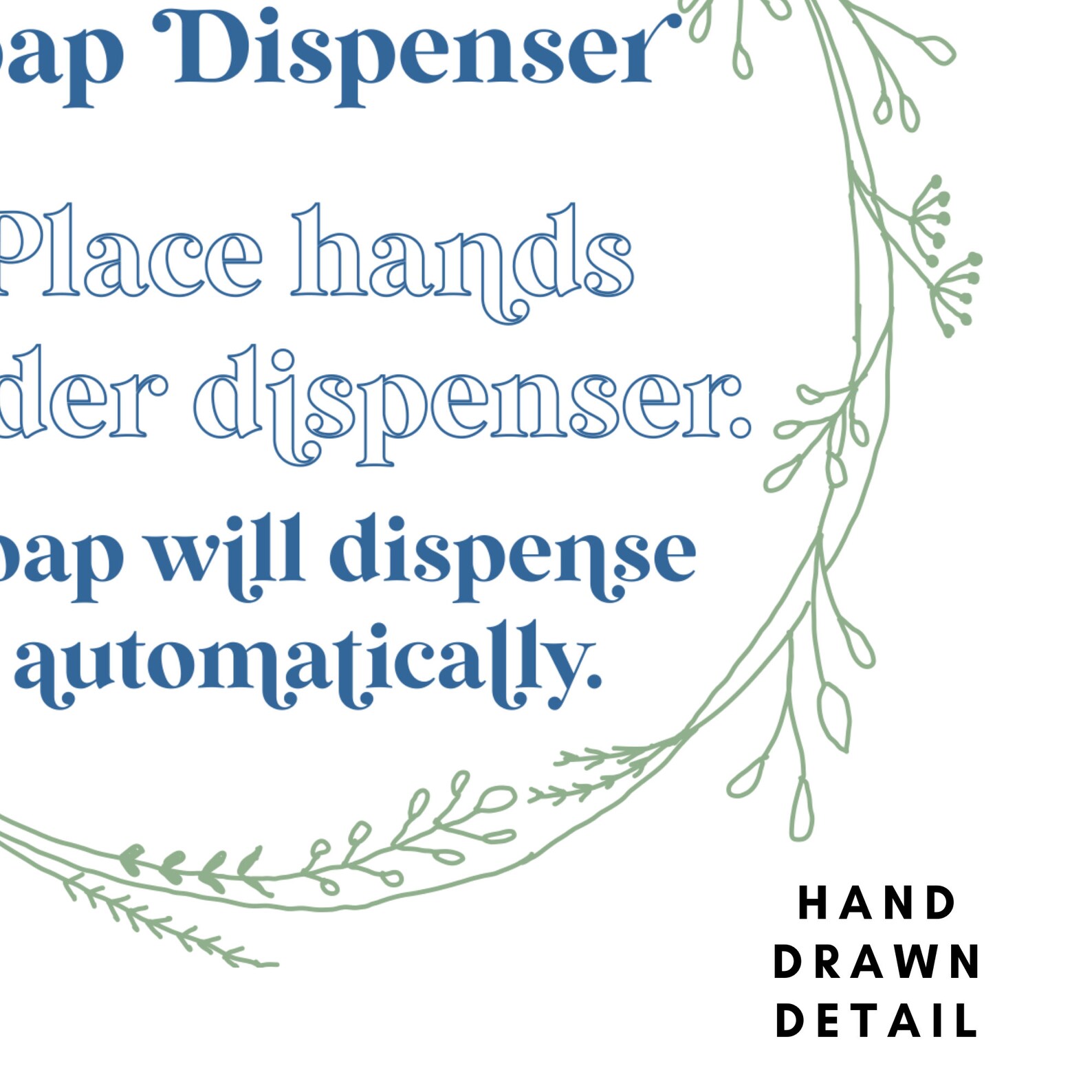 Automatic Soap Dispenser Sign, Place Hand Under Dispenser, Bathroom ...