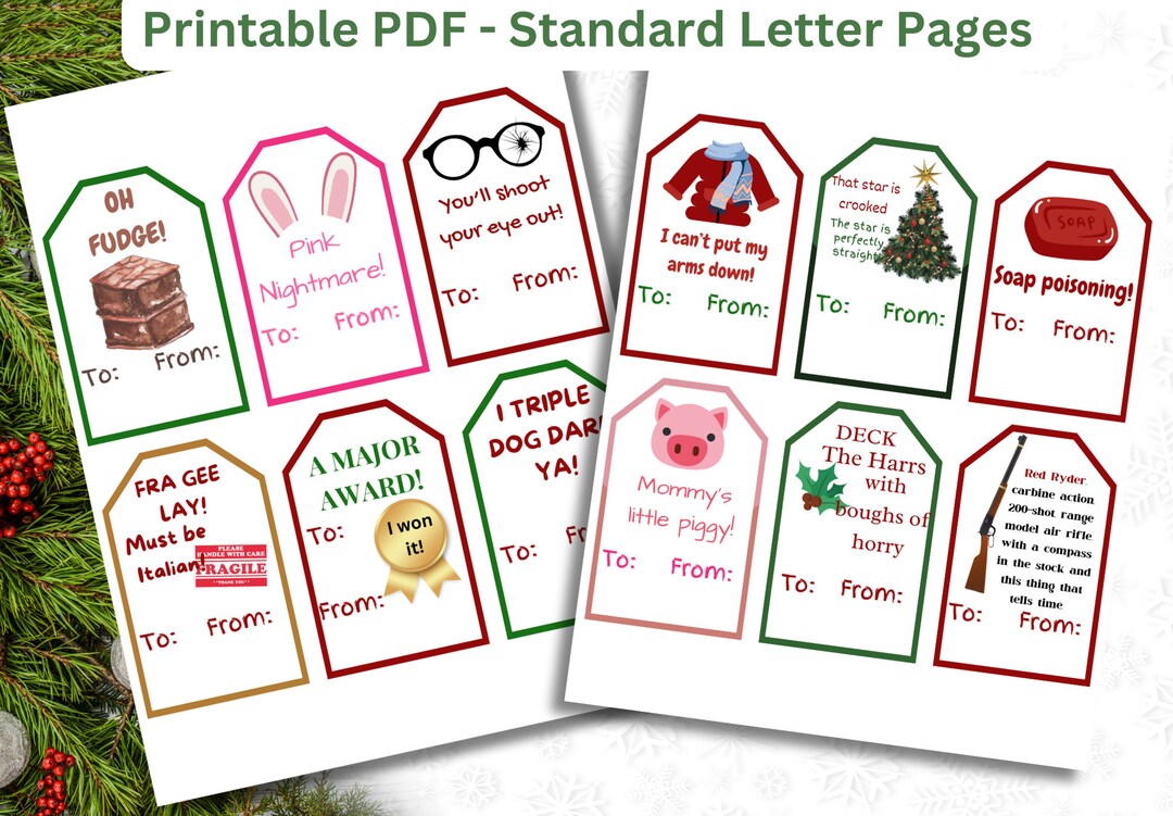 Printable Christmas Movie Gift Tags - Etsy