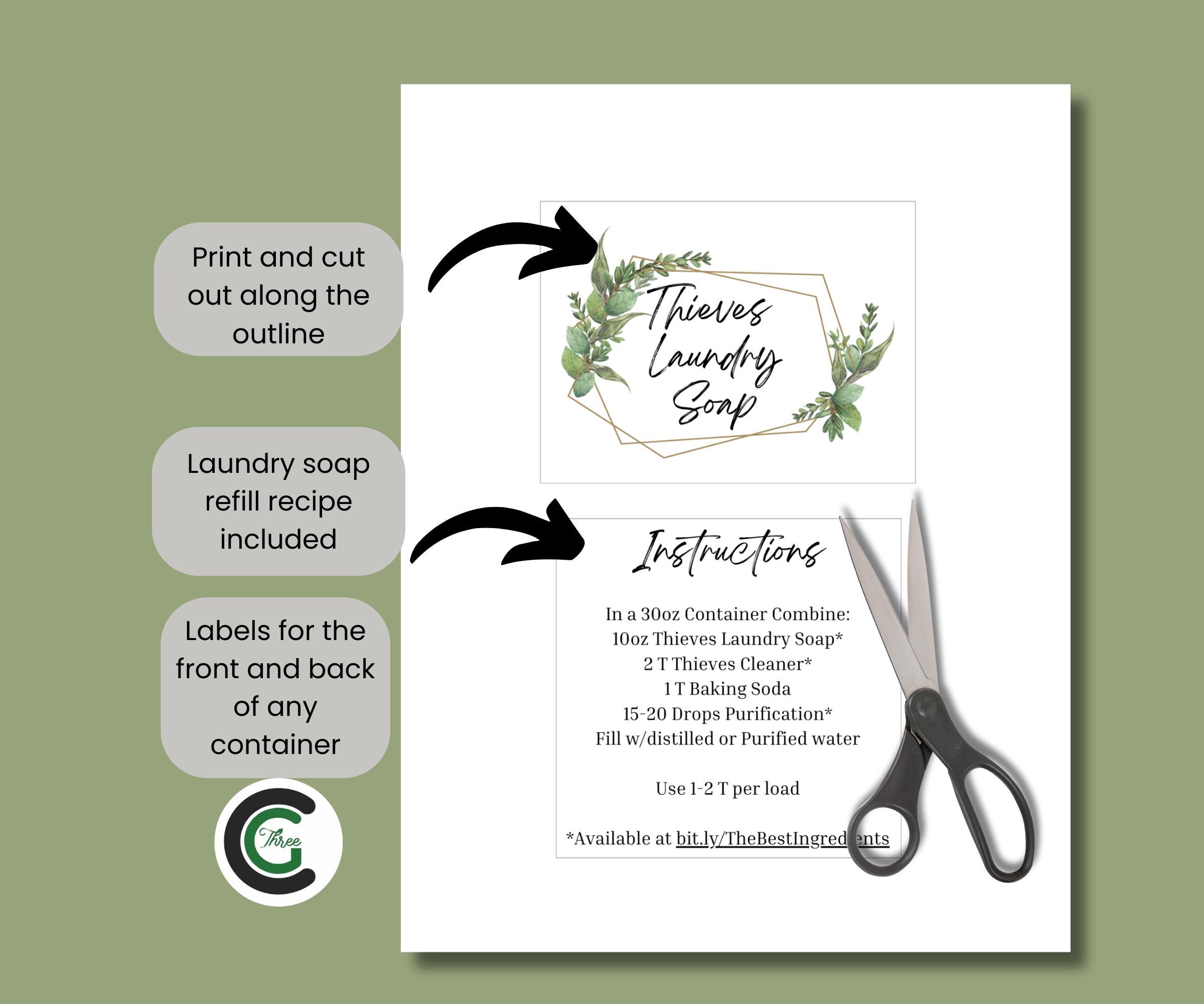 Printable Laundry Soap Label Natural Laundry Detergent Label DIY ...