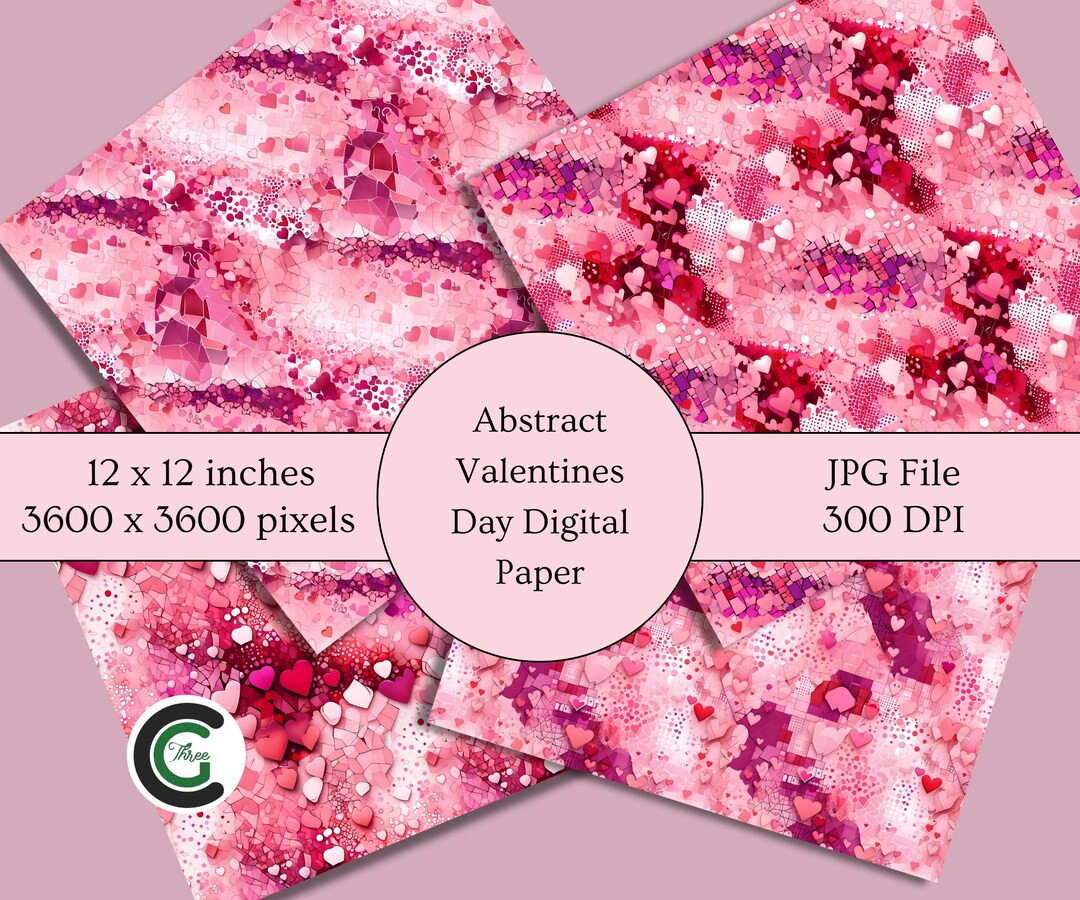 Printable Valentine's Day Digital Paper - Love-themed Patterns for ...