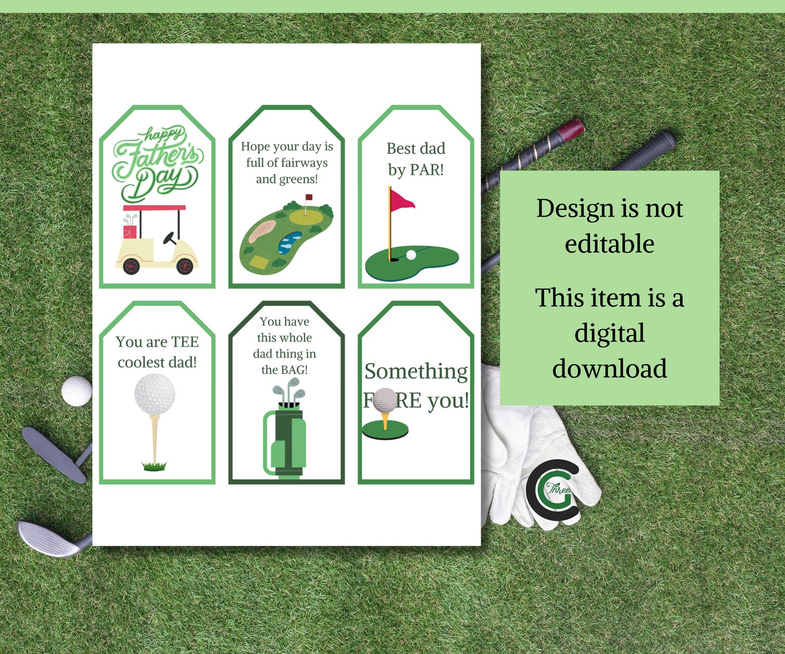 Printable Golf Gift Tags for Dad - Father's Day (PDF Download) - Etsy