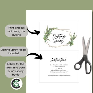 Printable Dusting Spray Label Eco-friendly Cleaning Supplies Home ...