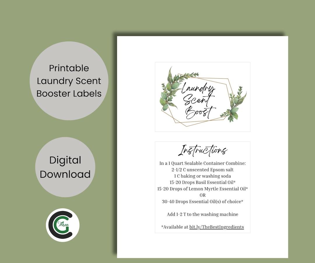 Printable Laundry Scent Booster Labels Laundry Room Organization Label ...