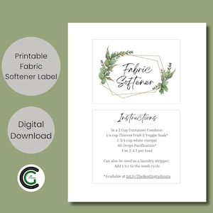 Printable Fabric Softener Label Laundry Room Organization Label DIY ...