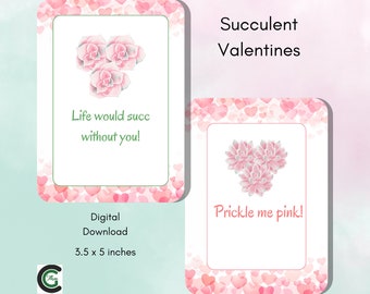 Editable Valentine's Day Cards Cactus Valentines Card School Kids Cards ...