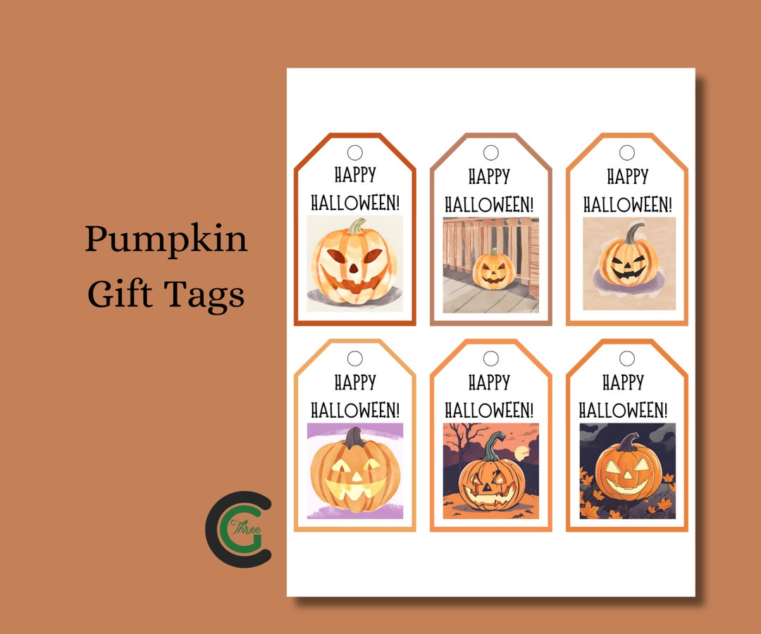 Printable Pumpkin Gift Tags Pumpkin Treat Tags for Halloween Party ...