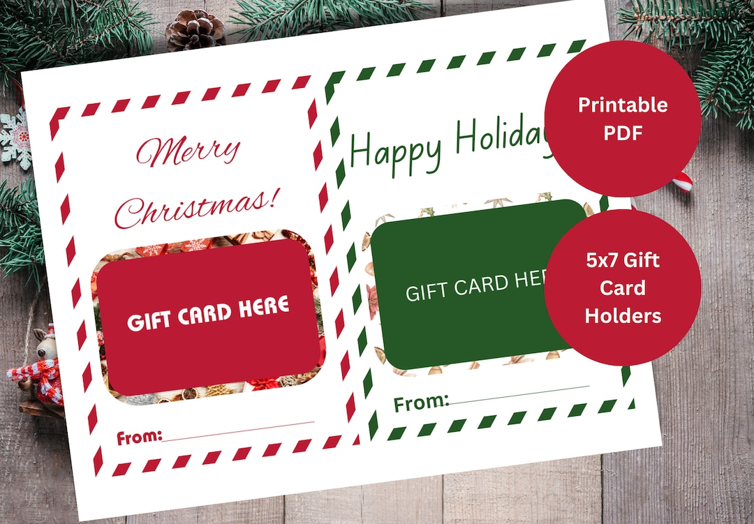 Printable Christmas Gift Card Holders - Etsy
